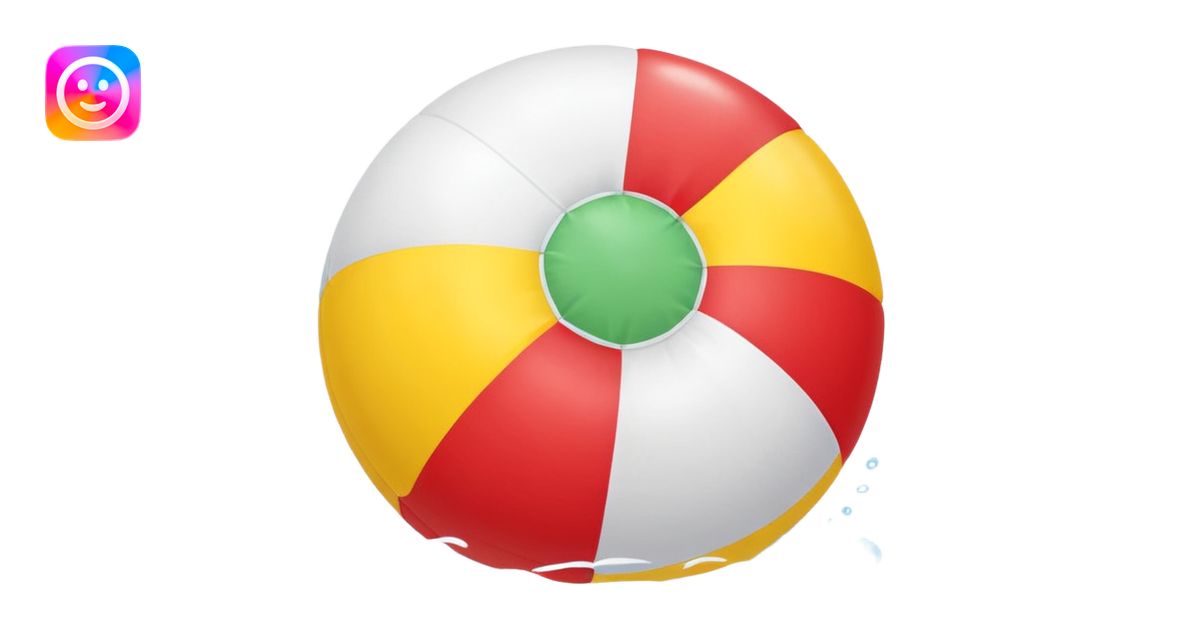 summer-themed emoji of a beach ball emoji | AI Emoji Generator