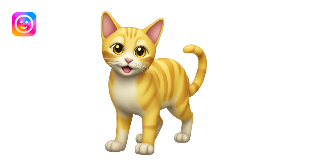 Yellow lombax-vernid-cat full body emoji | AI Emoji Generator