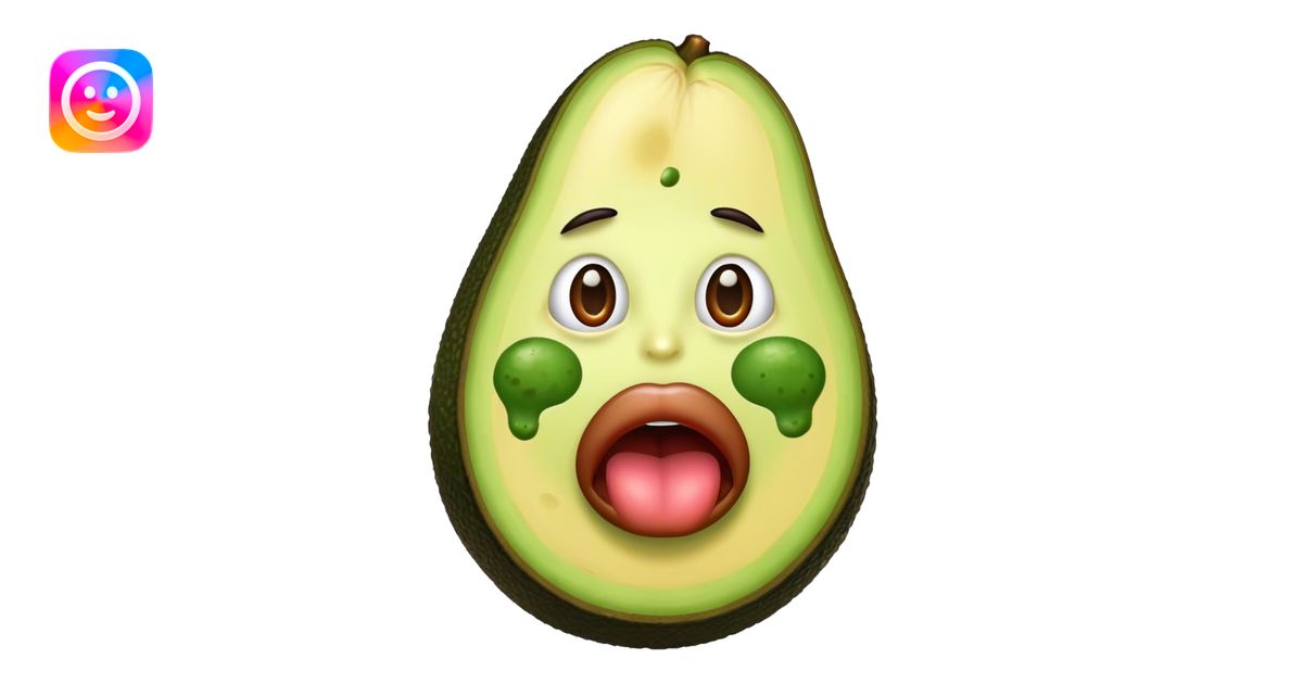 avocado with big lips emoji | AI Emoji Generator