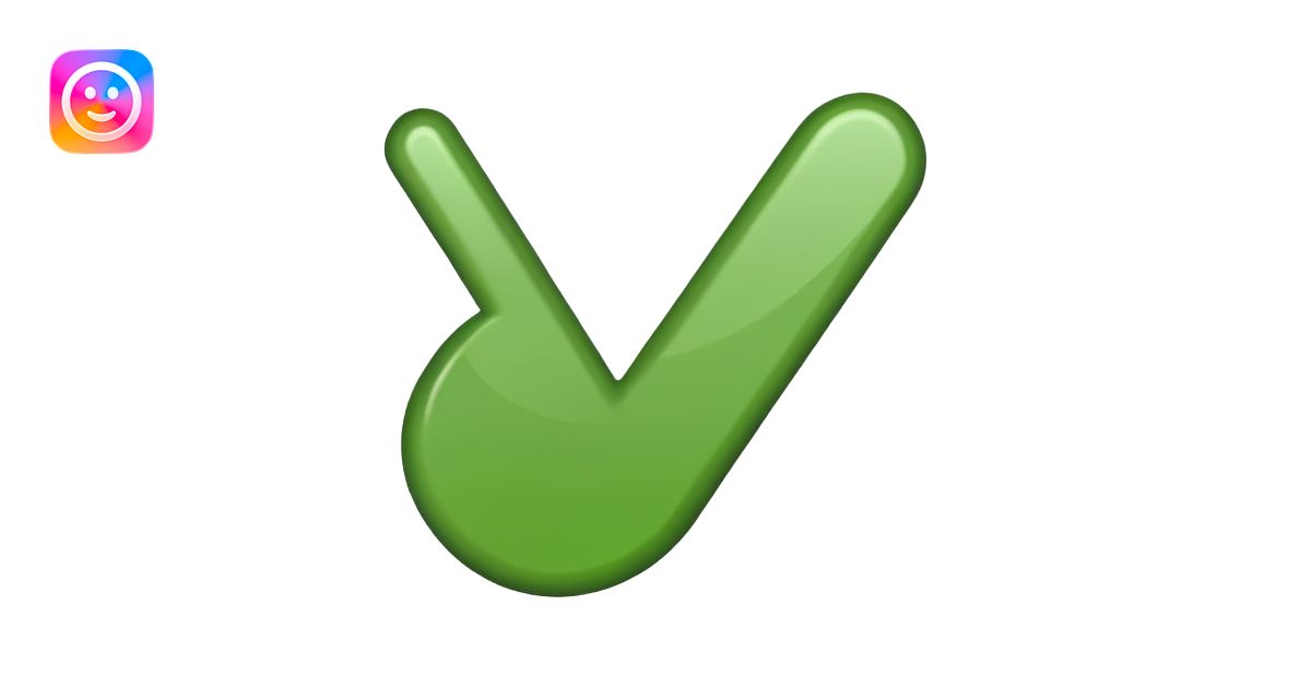 Green tick mark no background emoji | AI Emoji Generator