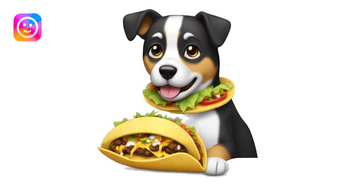 Un perro comiendo un taco mexicano emoji | AI Emoji Generator