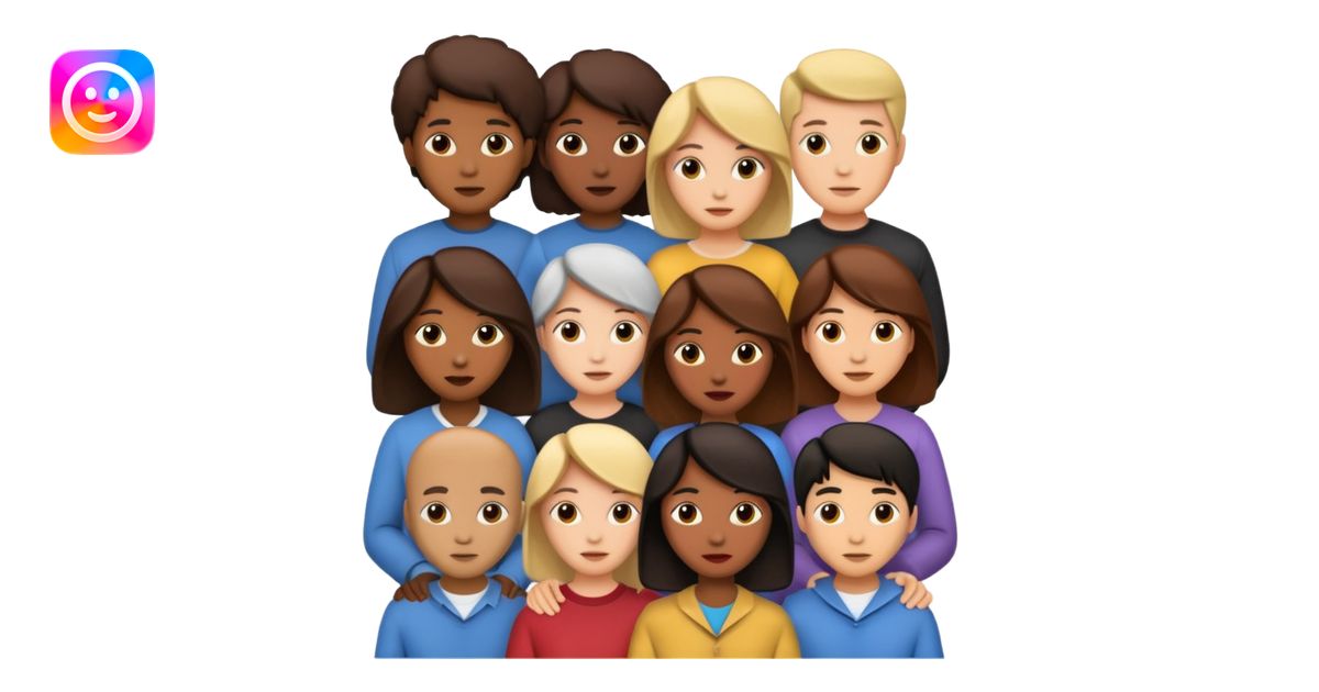 create an emoji for a group of actors with no face, just there heads ...
