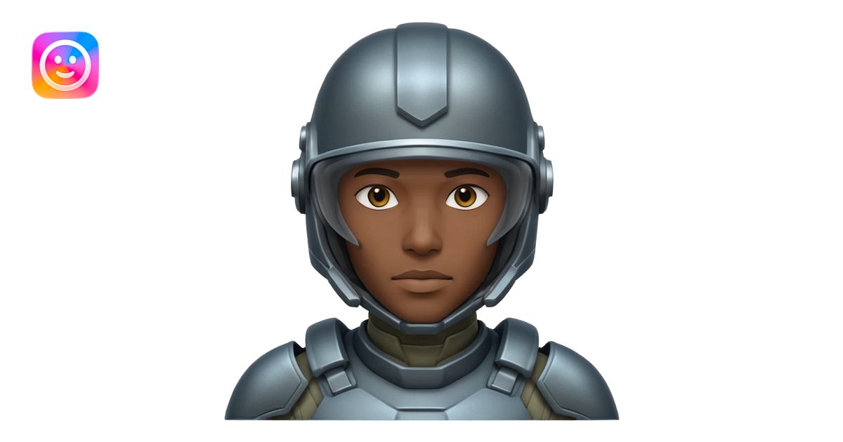 futuristic armored soldier human portrait, head and shoulders only ...