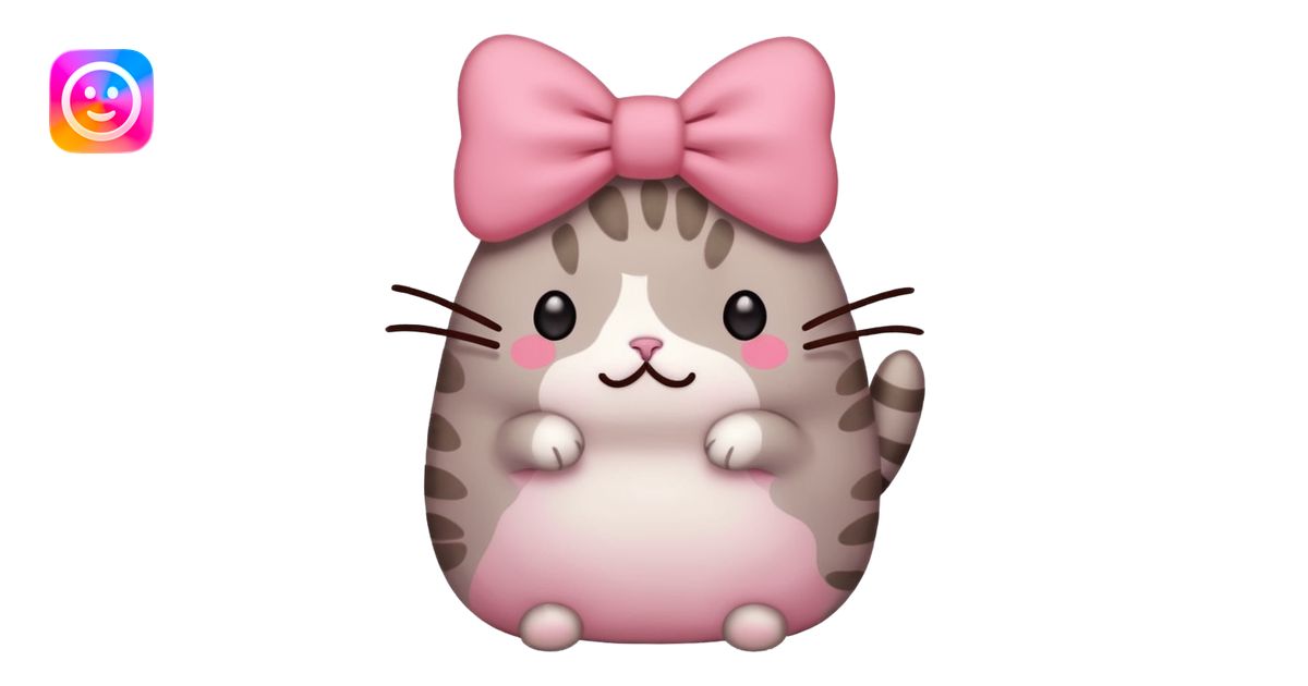 Pusheen cat hear red kawaii emoji | AI Emoji Generator