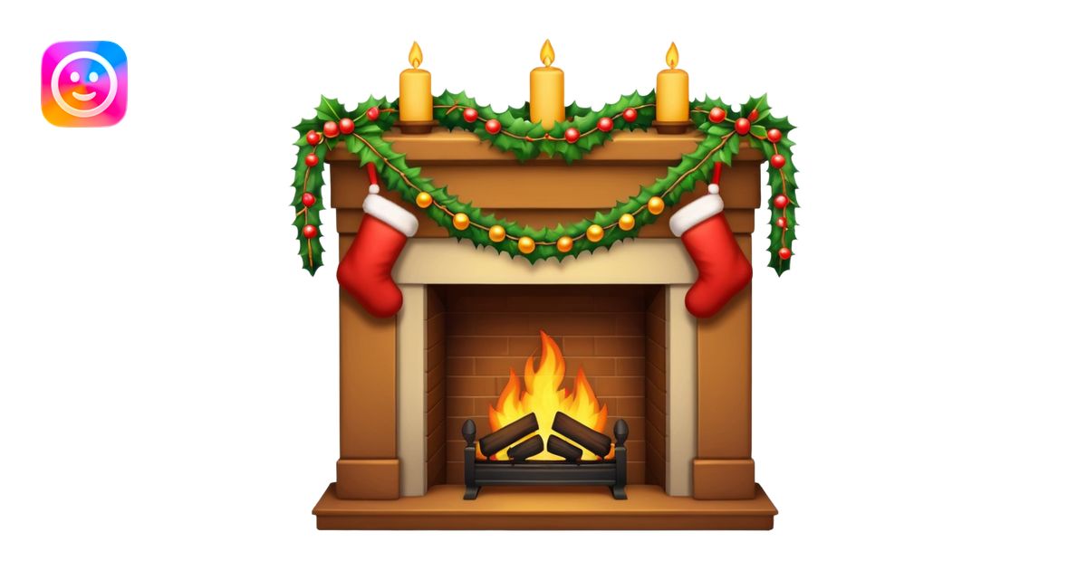 Xmas Fireplace emoji | AI Emoji Generator