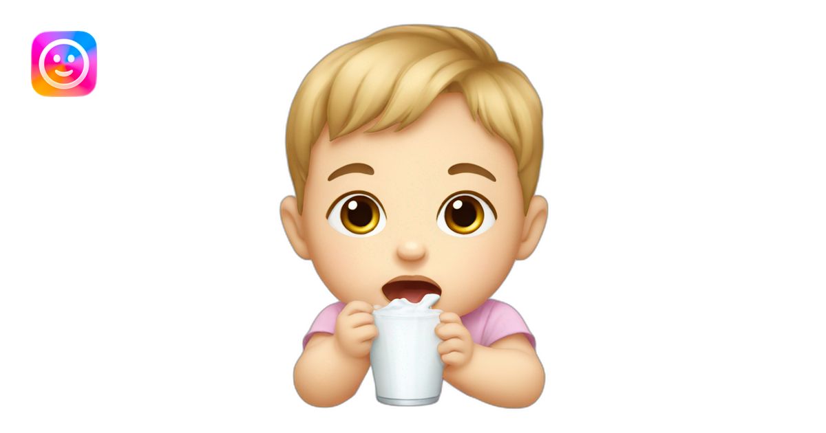 Baby eat milk emoji | AI Emoji Generator