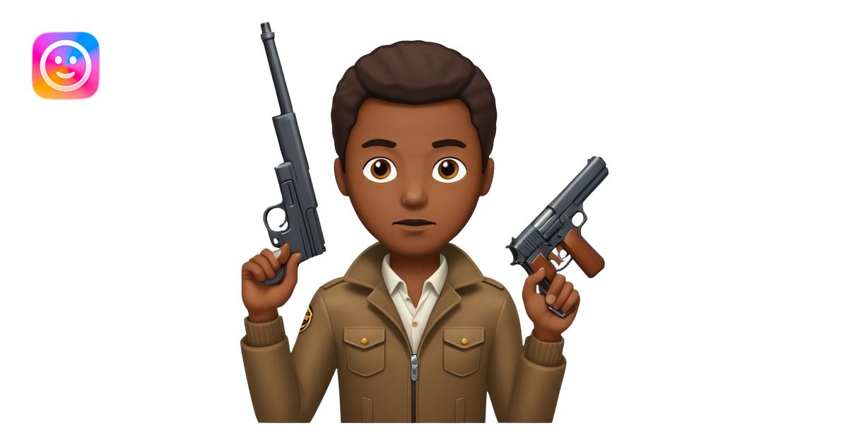 Black guy gun pointed at him emoji | AI Emoji Generator