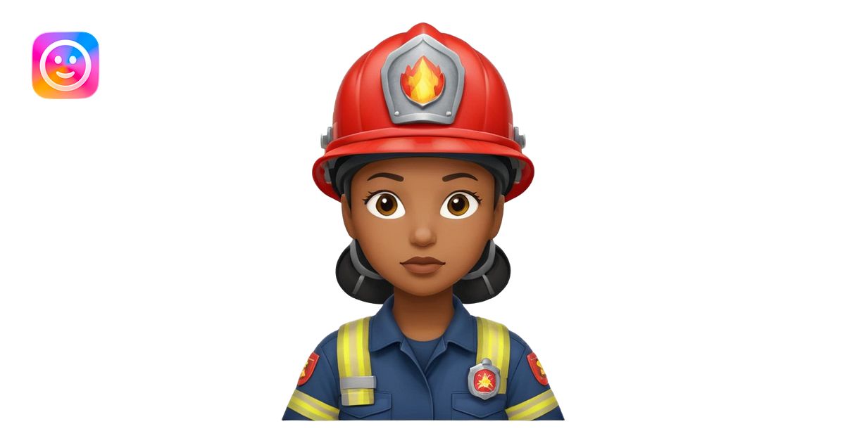 black women Firefighter wearing helmets emoji | AI Emoji Generator
