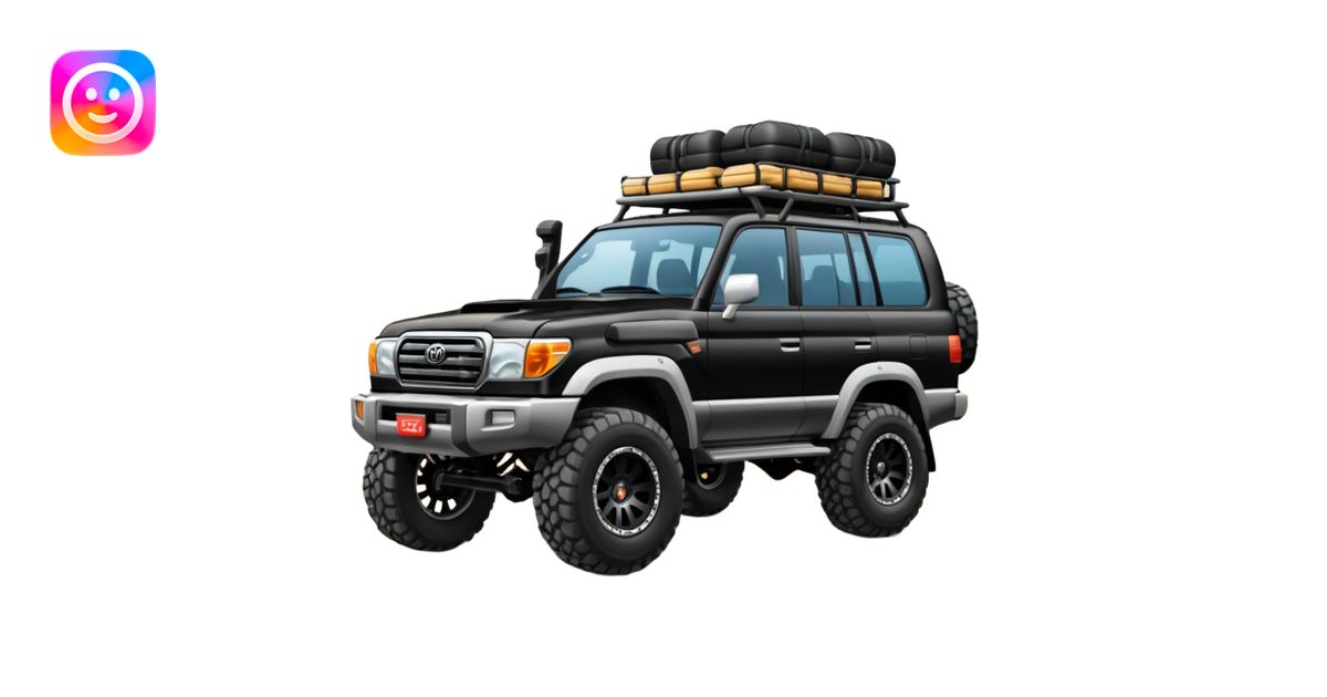 Modified Toyota landcr black color car uiser emoji | AI Emoji Generator