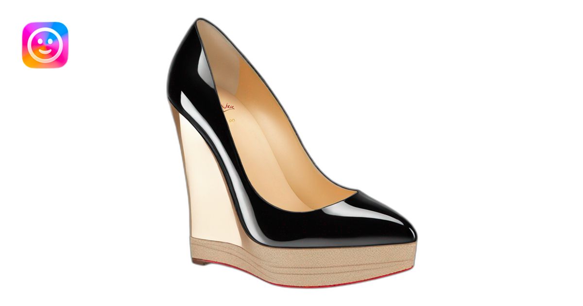 WEDGE heel LOUBOUTIN black PATENT emoji | AI Emoji Generator