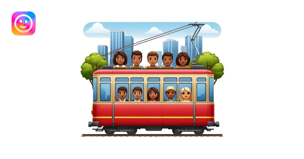 tram with city emoji | AI Emoji Generator