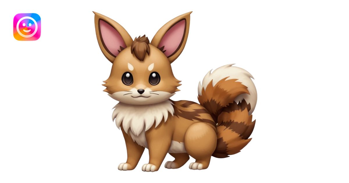 Eevee-Bobcat-Furret-Pokémon-Fakémon-fusion-creature emoji | AI Emoji ...