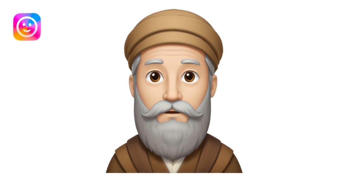 Wise man B&W emoji | AI Emoji Generator