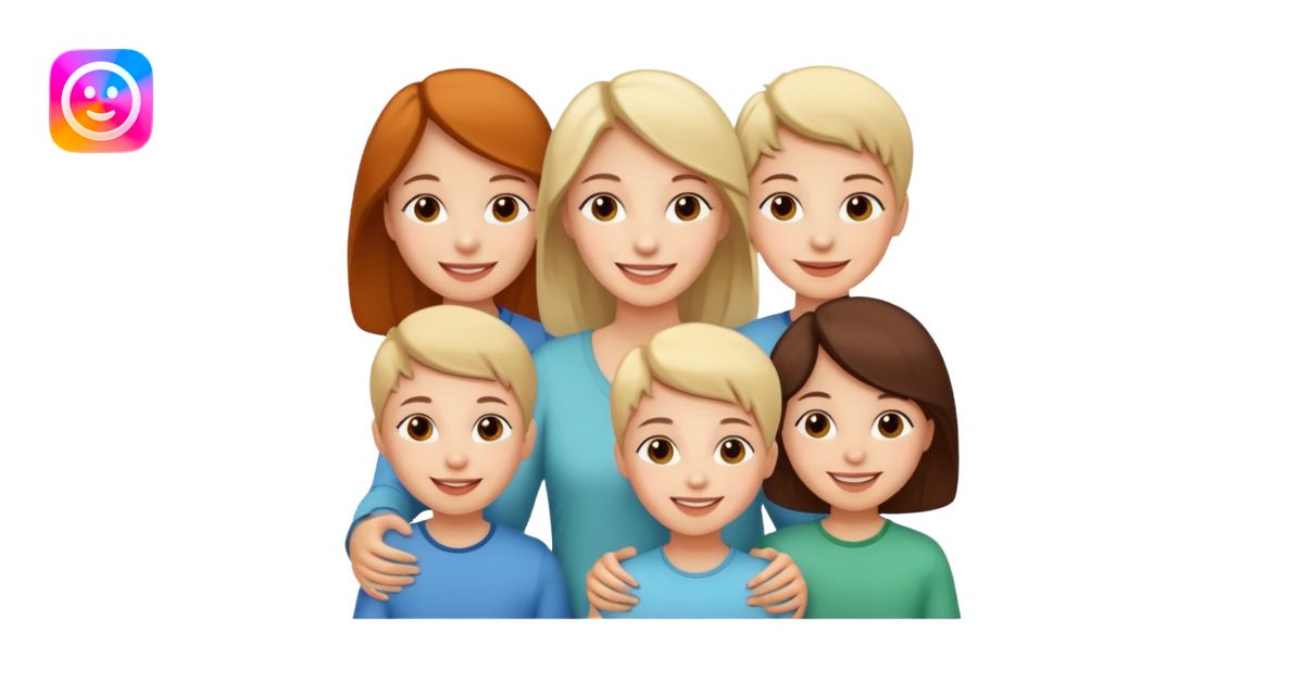 woman with 5 children emoji | AI Emoji Generator