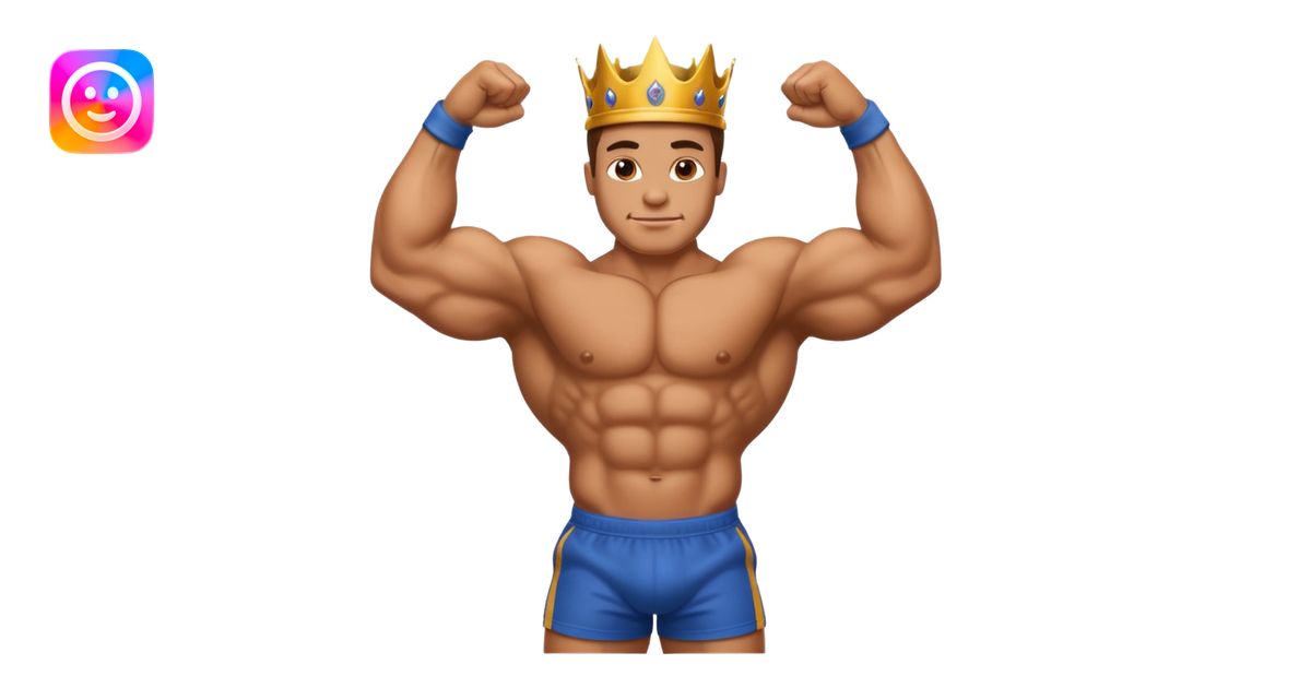 muscle arm emoji body builder king emoji GIF emoji | AI Emoji Generator