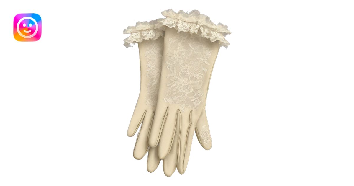vintage rococo lace gloves with bows and frills emoji | AI Emoji Generator