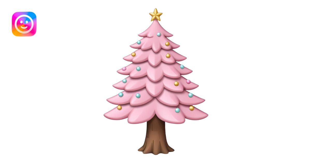 A cute pastel pink Sakura Christmas Tree with a white trunk emoji | AI ...