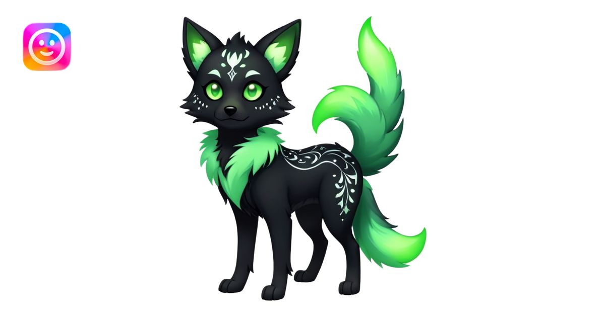 Vibrant edgy gothic Falvie-Fionbri-creature-sparkle-canine-fursona ...