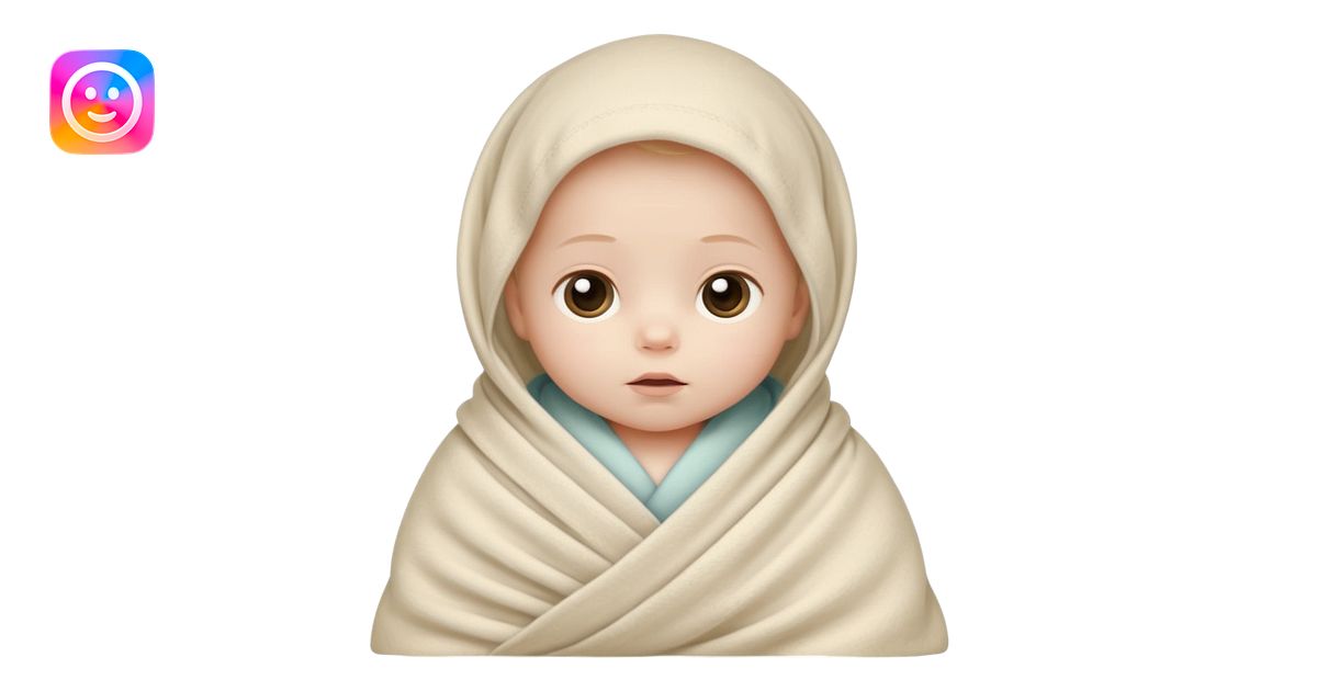 Blanketed baby emoji | AI Emoji Generator