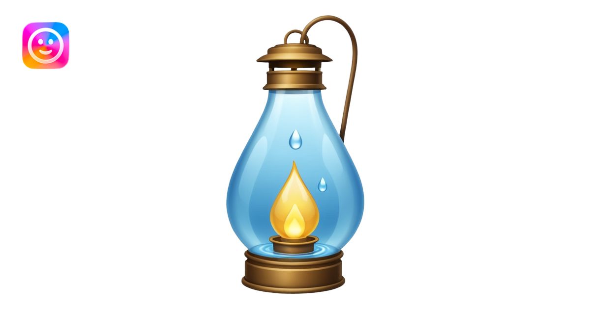 Water Lantern more water drop inside lantern emoji | AI Emoji Generator