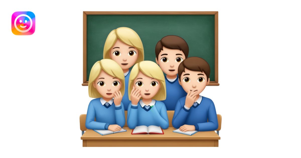 a group of students of both genders (boy and girl) talking quietly in a ...