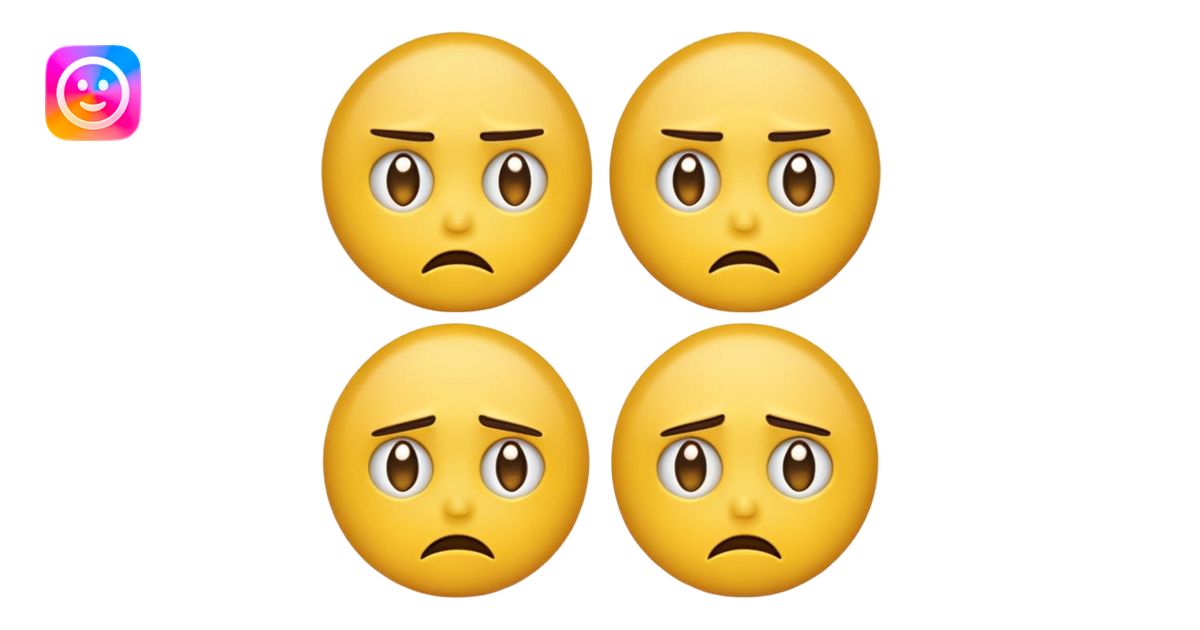 two emojis not happy stuck together no pink cheeks emoji | AI Emoji ...