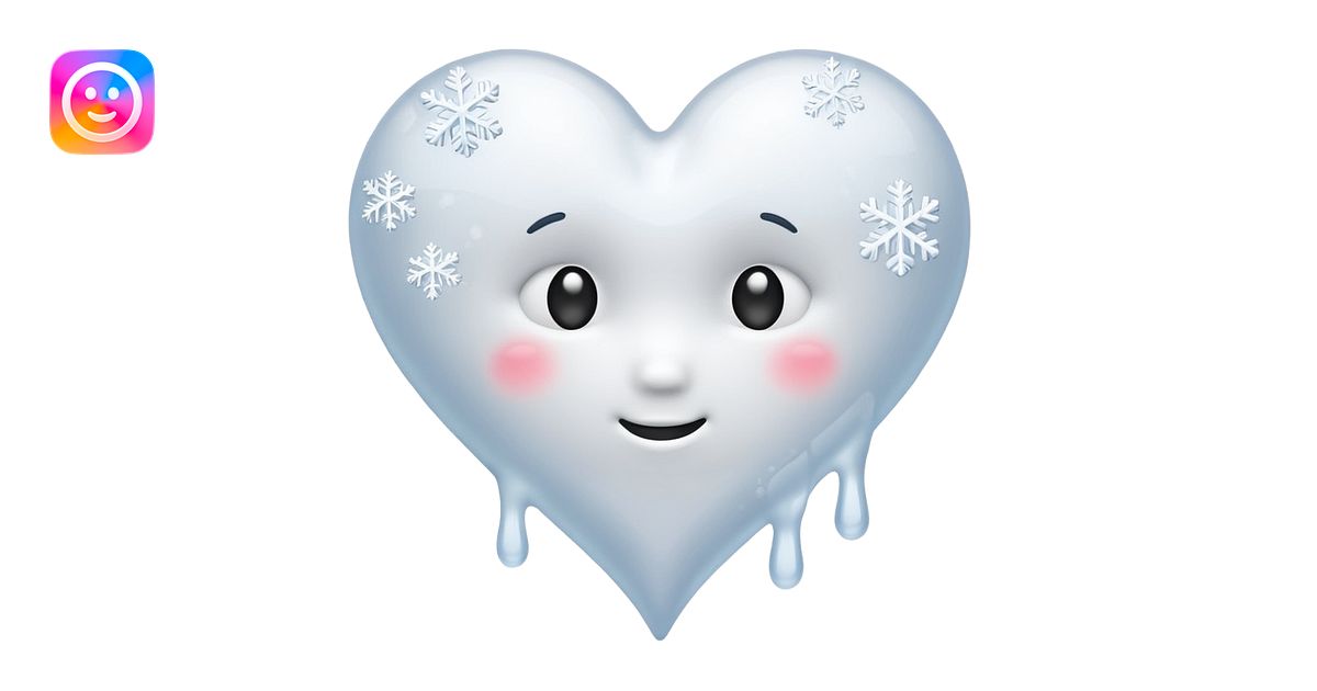 snow heart that's melting emoji | AI Emoji Generator