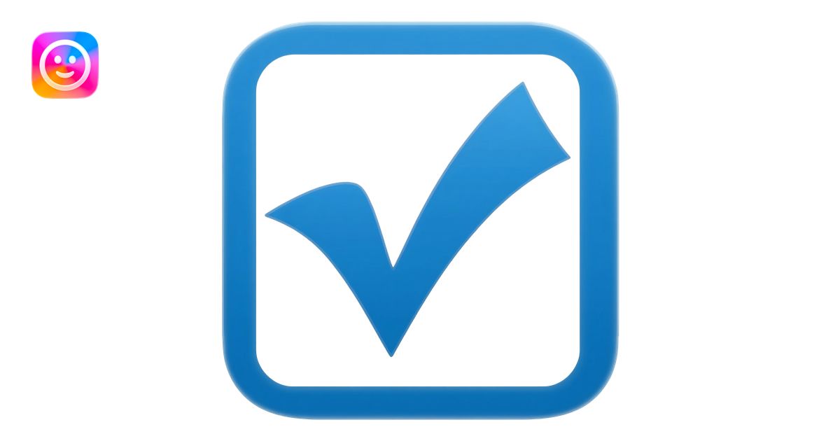 A blue tick verification emoji | AI Emoji Generator