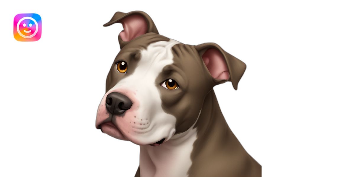 Pit bull with marks on his head emoji | AI Emoji Generator