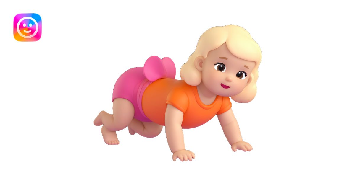 adorable baby girl crawling emoji | AI Emoji Generator