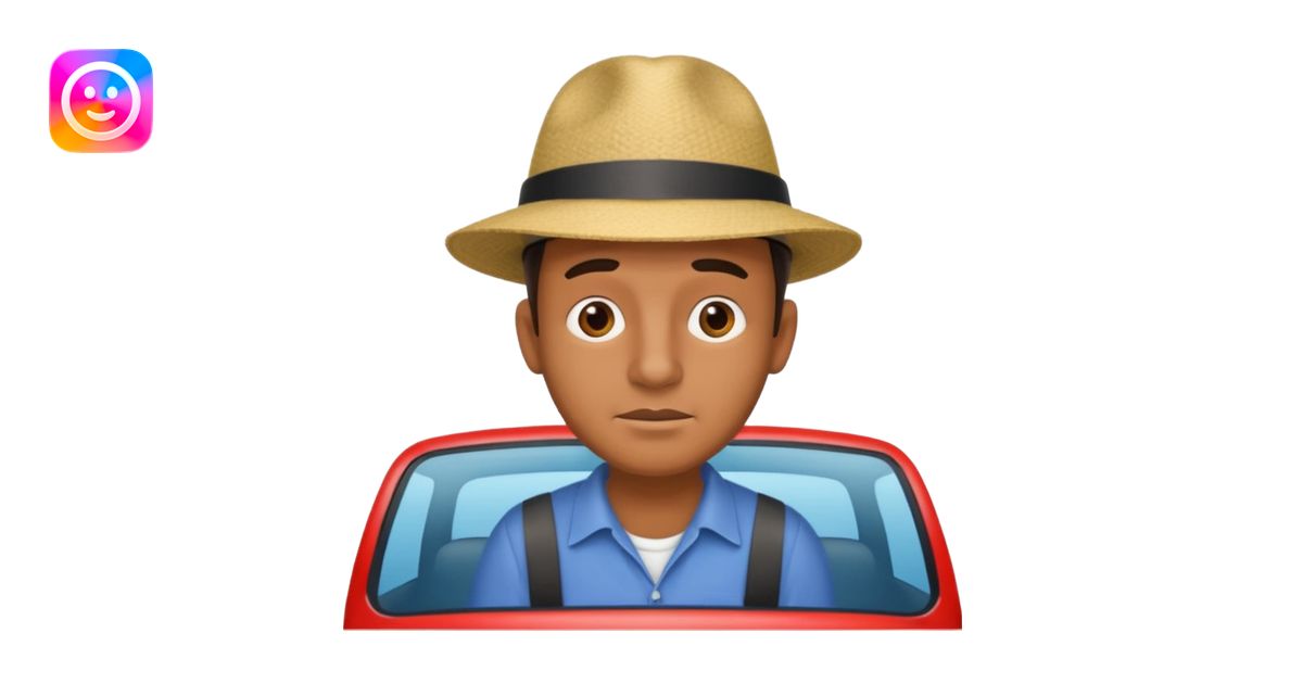 homme créole réunionnais avec chapeau embouteillage route emoji | AI ...