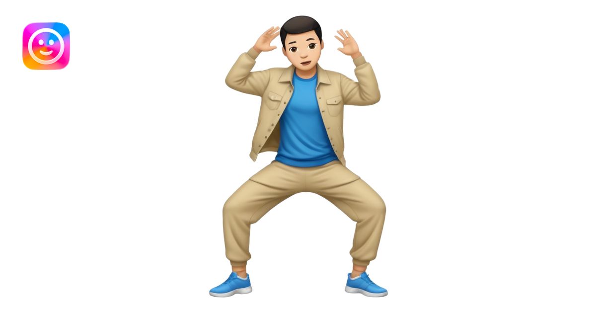 Chinese man twerking clothed this time emoji | AI Emoji Generator