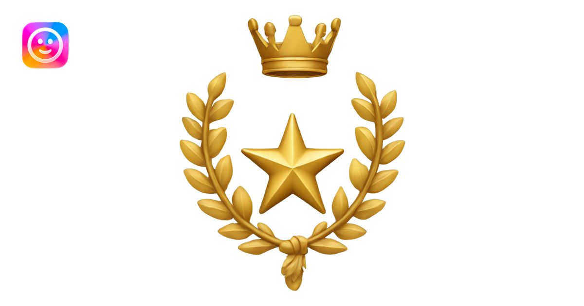 Create a powerful, gold-themed emoji representing the highest military ...