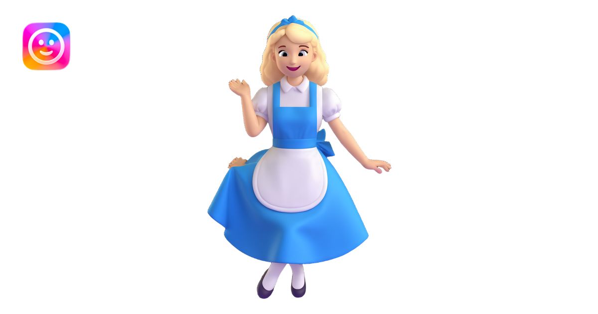 Disney's Alice in Wonderland with a big smile while curtseying in her ...