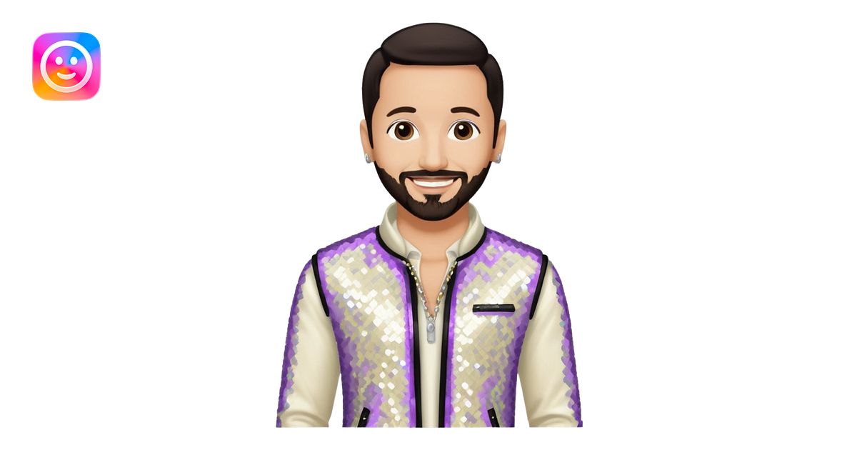 AJ McLean from Backstreet Boys with dark brown hair, ivory sequin ...