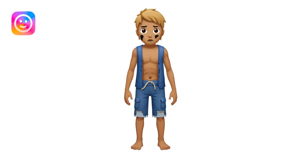 shipwreck survivor, full body emoji | AI Emoji Generator