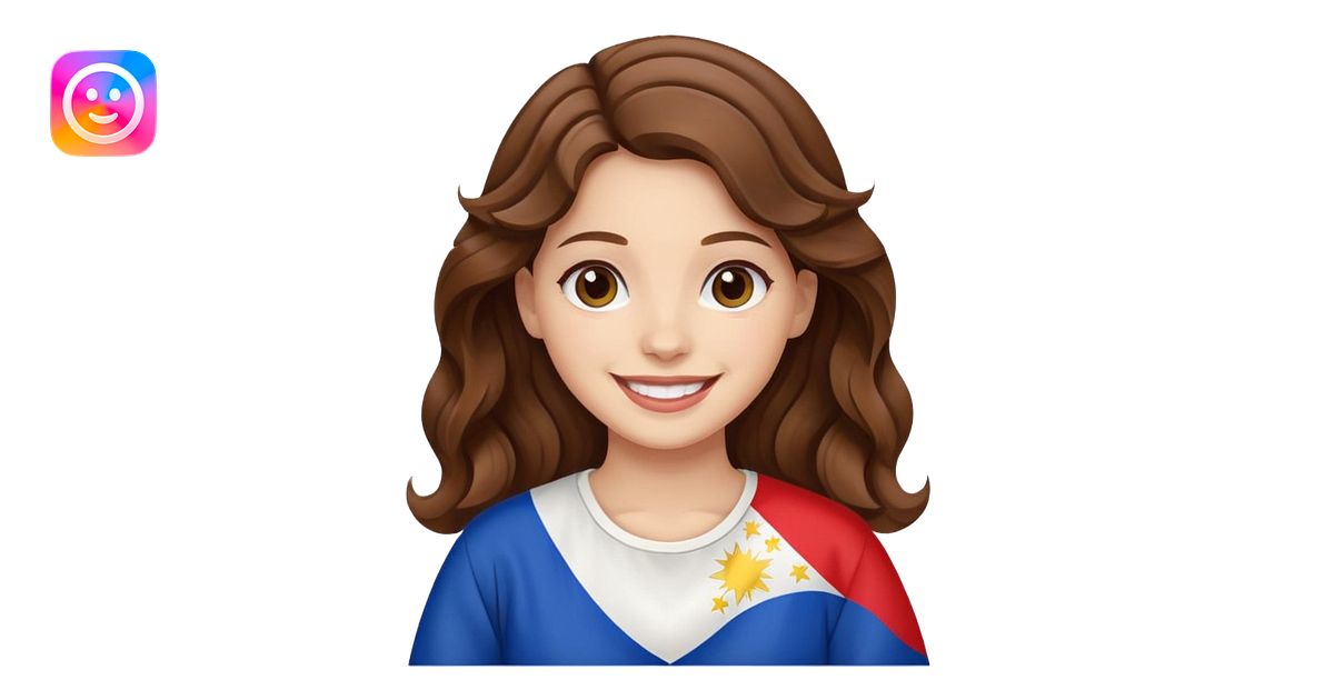 jewish white girl wavy brown hair girl philippine flag emoji | AI Emoji ...