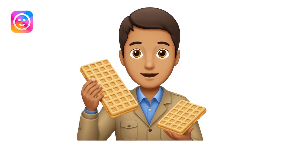 A mam delivering wafers fast emoji | AI Emoji Generator