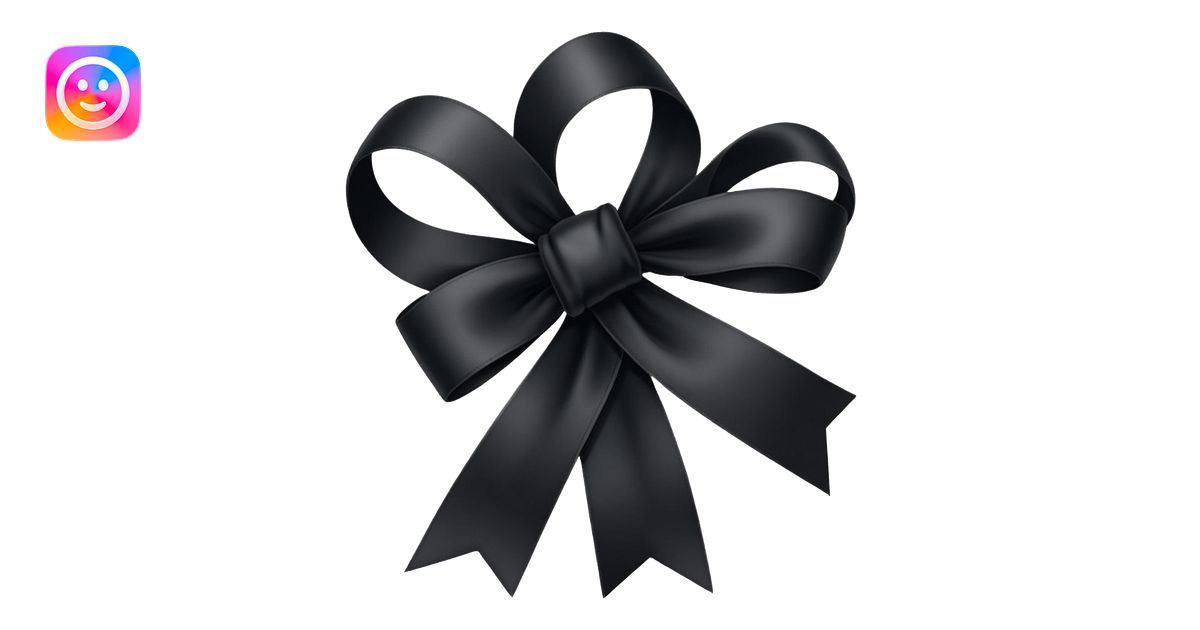 Black ribbon for dead people honoring emoji | AI Emoji Generator