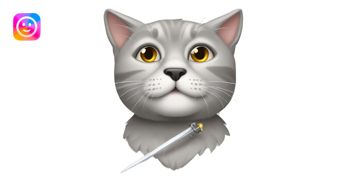 Graue Katze mit Sabber emoji | AI Emoji Generator