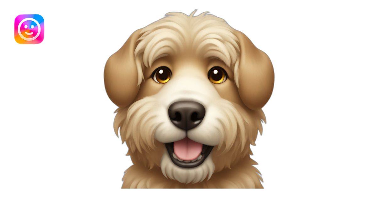 dog raised ears big hairy emoji | AI Emoji Generator