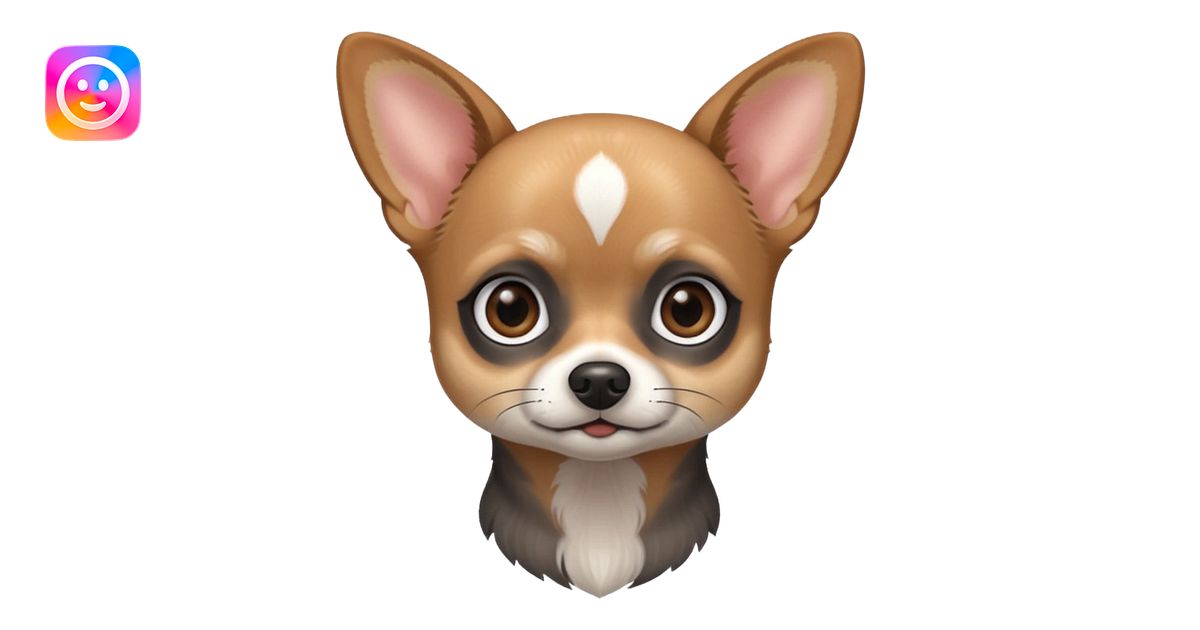 Chihuahua mix with grey, brown, and black fur less fur emoji | AI Emoji ...