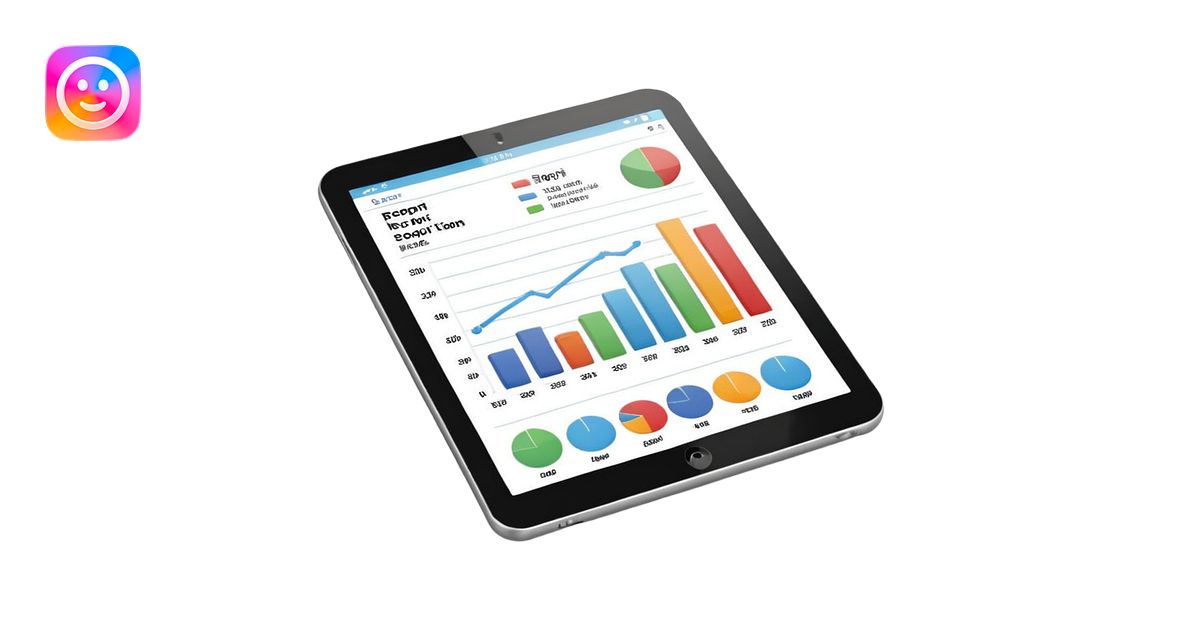 report with charts on a tablet emoji | AI Emoji Generator
