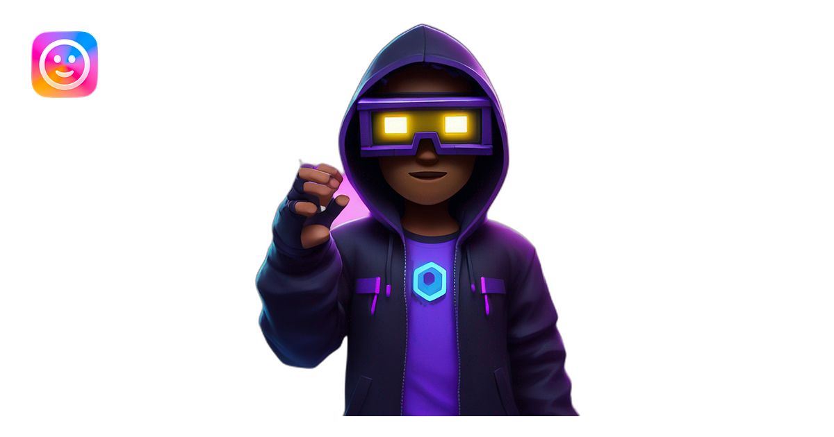 Minecraft hero wearing a black hoodie with "OMG" letters on it and VR ...