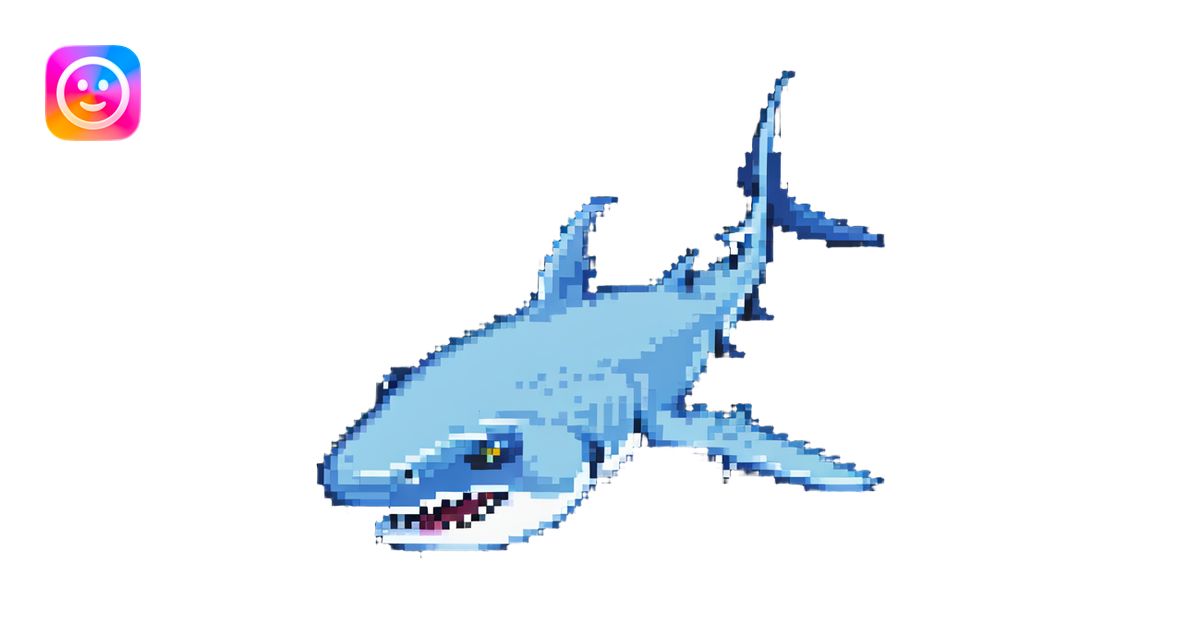 Pixel art hammerhead shark illustration | AI Emoji Generator