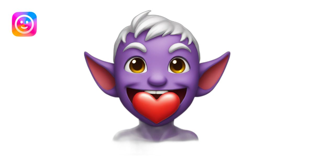 smiling imp kissing heart emoji | AI Emoji Generator