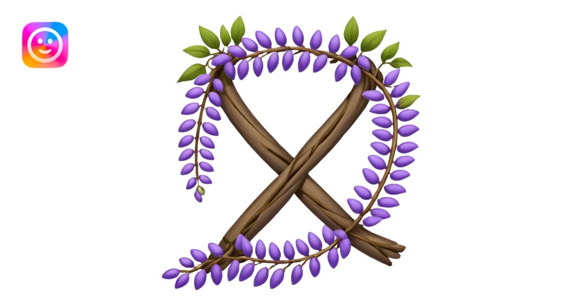 check mark made out of wisteria vine emoji | AI Emoji Generator