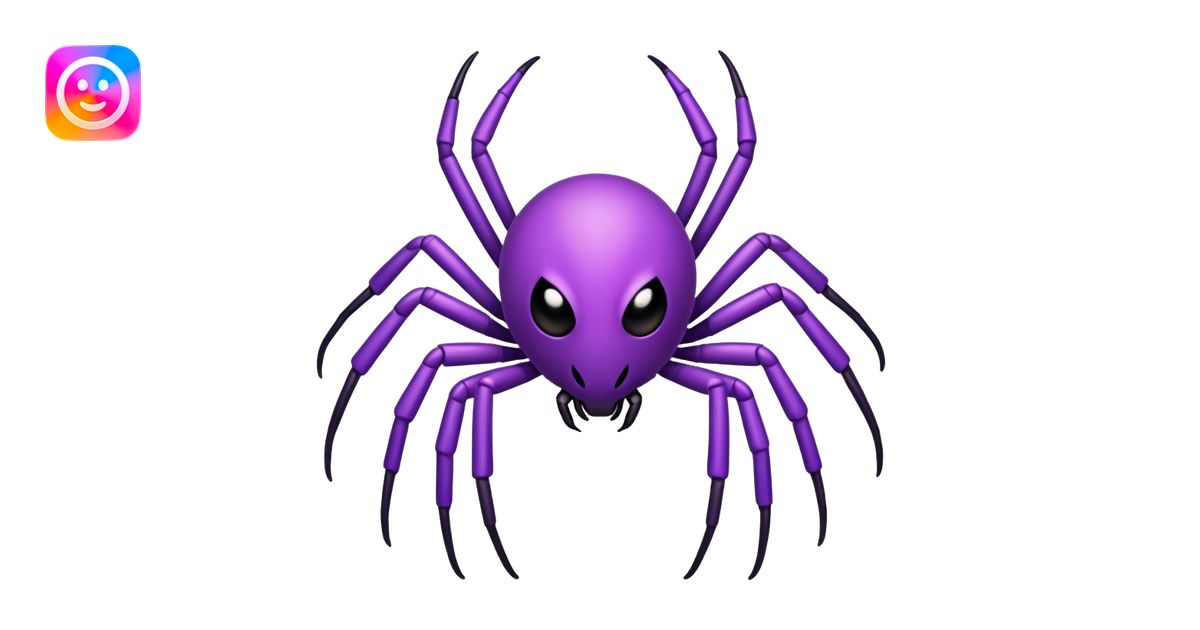 very simple cute 2D purple spider with minimal details emoji | AI Emoji ...