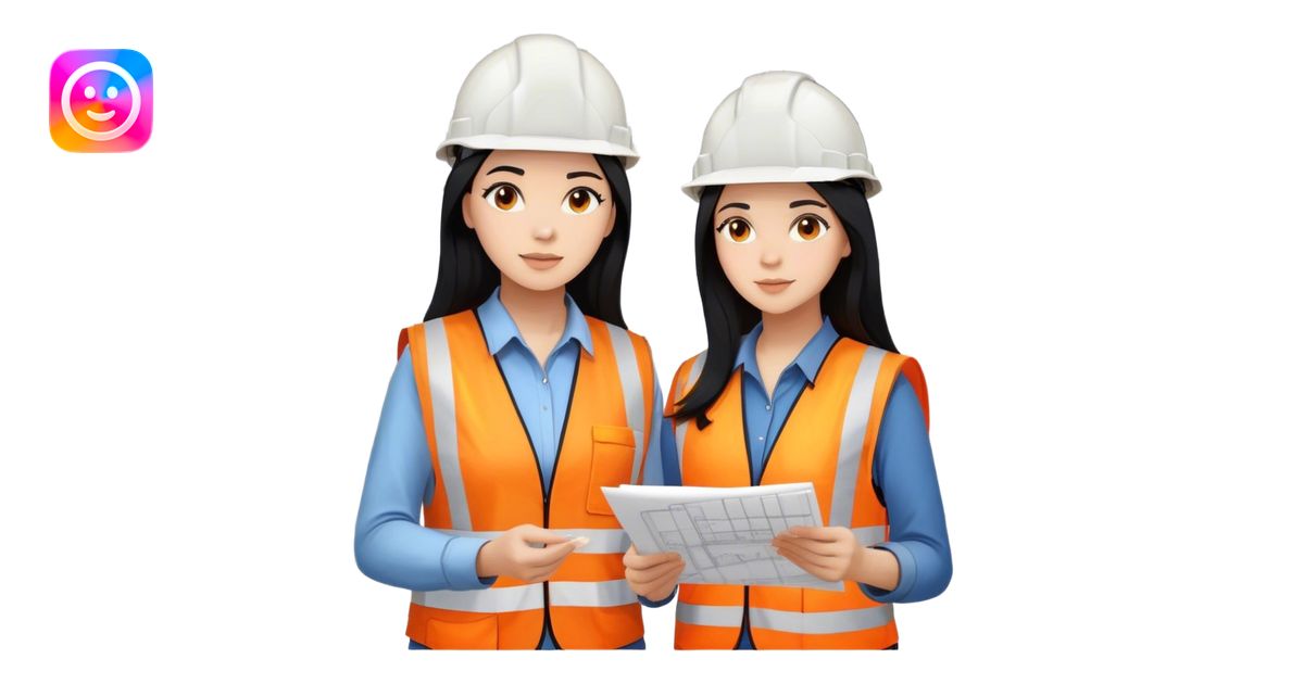 Female civil engineer with long black hair wearing white helmet and an ...