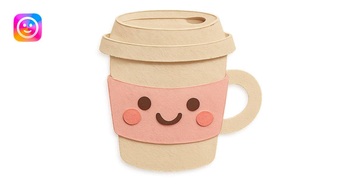 adorable coffee cup, full body, blushing cheeks, soft pastel color ...